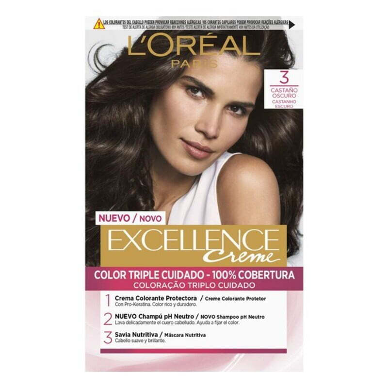 L'Oreal Paris Excellence Cream Colour Vopsea de Păr 3 Castan închis ...
