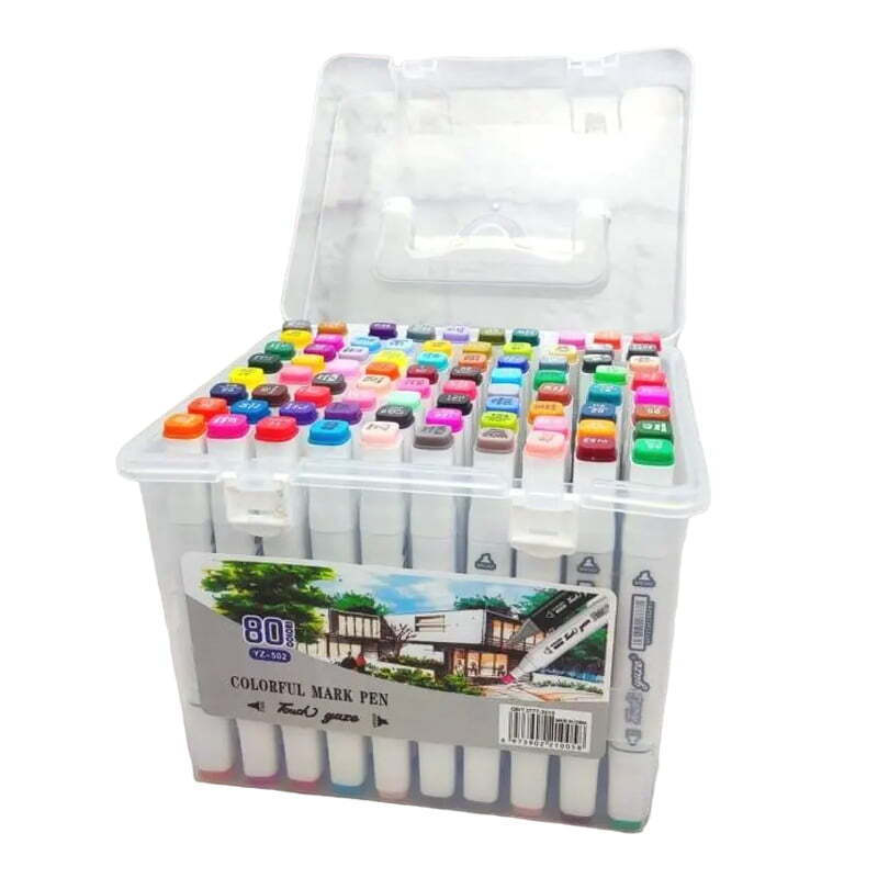 Μαρκαδόροι Ζωγραφικής Διπλής Όψης 80τμχ Yz-502 Colorful Mark Pen 035003 ...