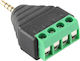 2.5mm Male Plug 4 Pole 4 Pin Terminal Block Stereo Audio Connector ...