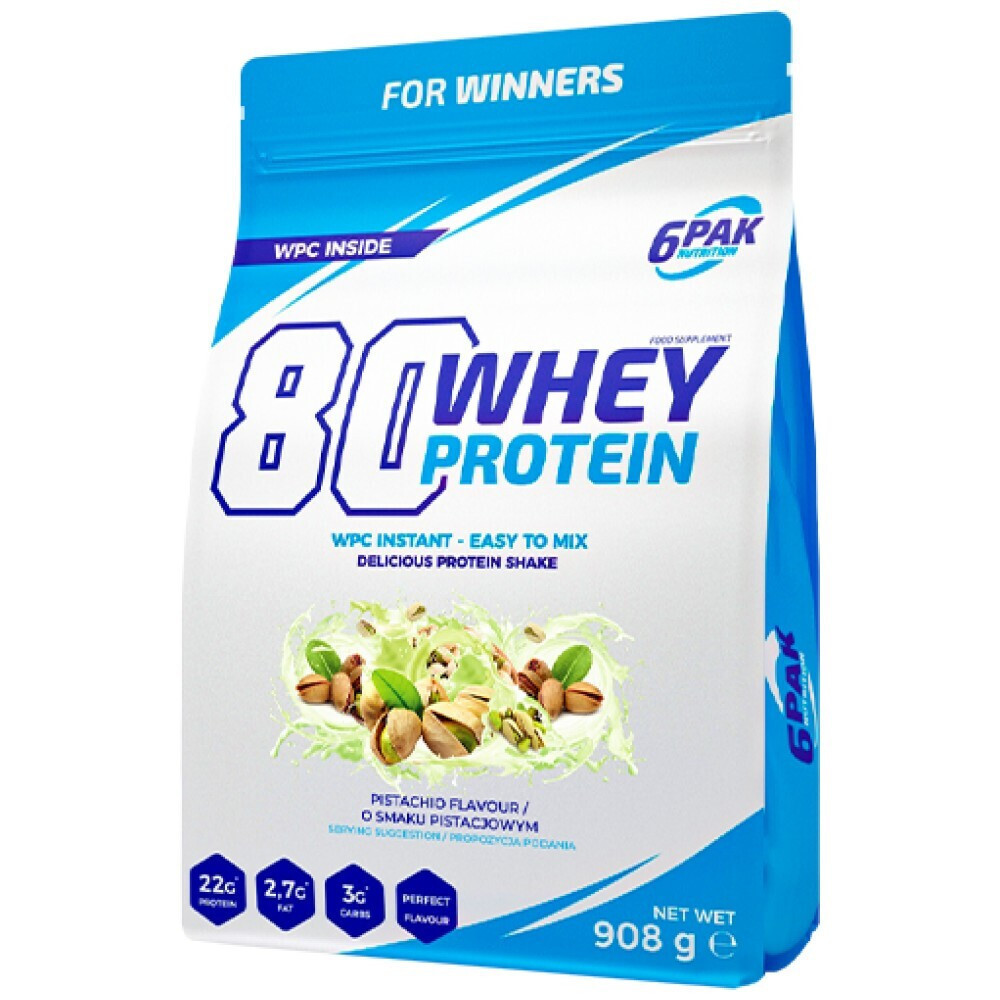 6pak Nutrition 80 Whey Πρωτεΐνη Ορού Γάλακτος με Γεύση Pistachio 908gr