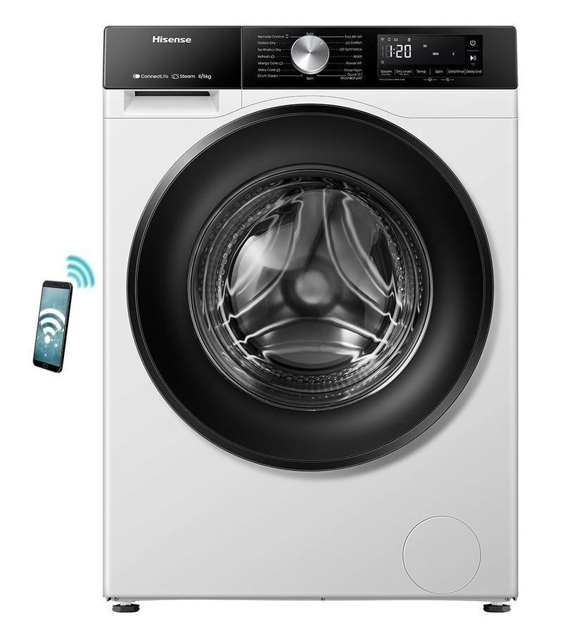 Hisense WD3S8043BW3 Πλυντήριο-Στεγνωτήριο Ρούχων 8kg/5kg Ατμού 1400 ...
