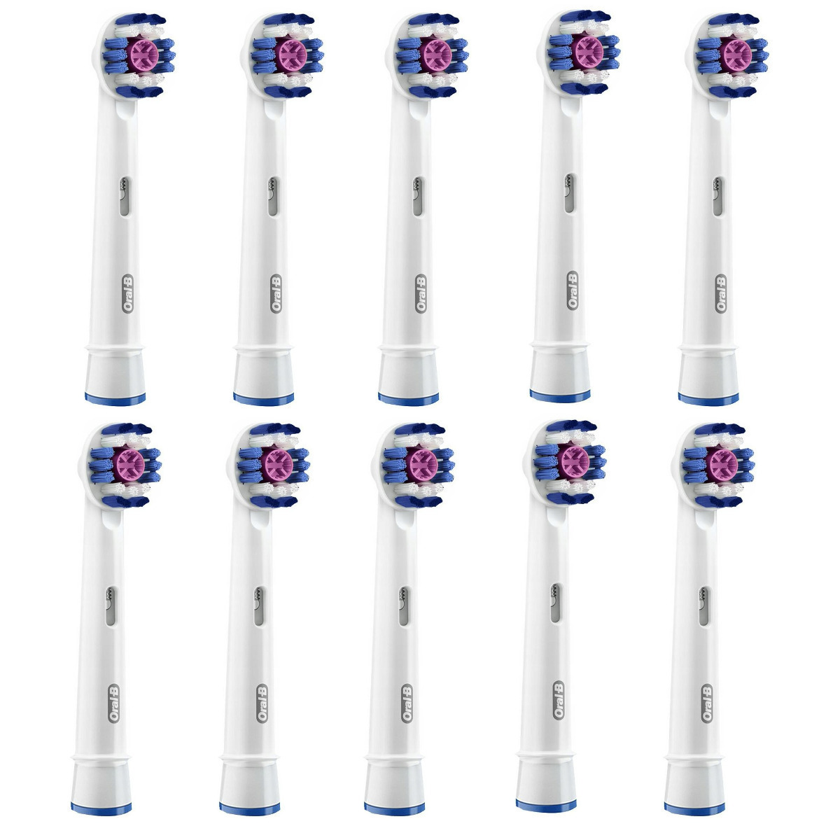 Oral-b Electric Toothbrush Replacement Heads 3d White Eb18 10 Pieces ...