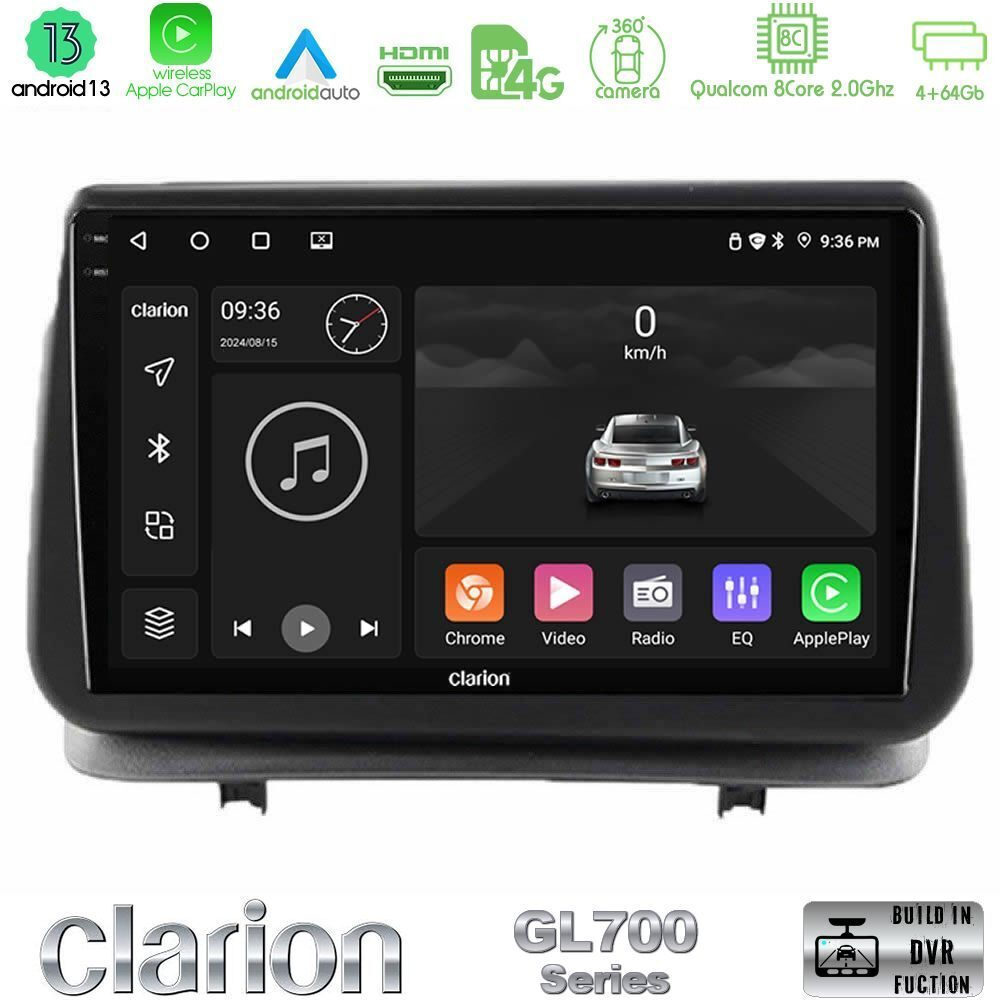 Clarion Ηχοσύστημα Αυτοκινήτου για Renault Clio 2005-2012 (Bluetooth ...