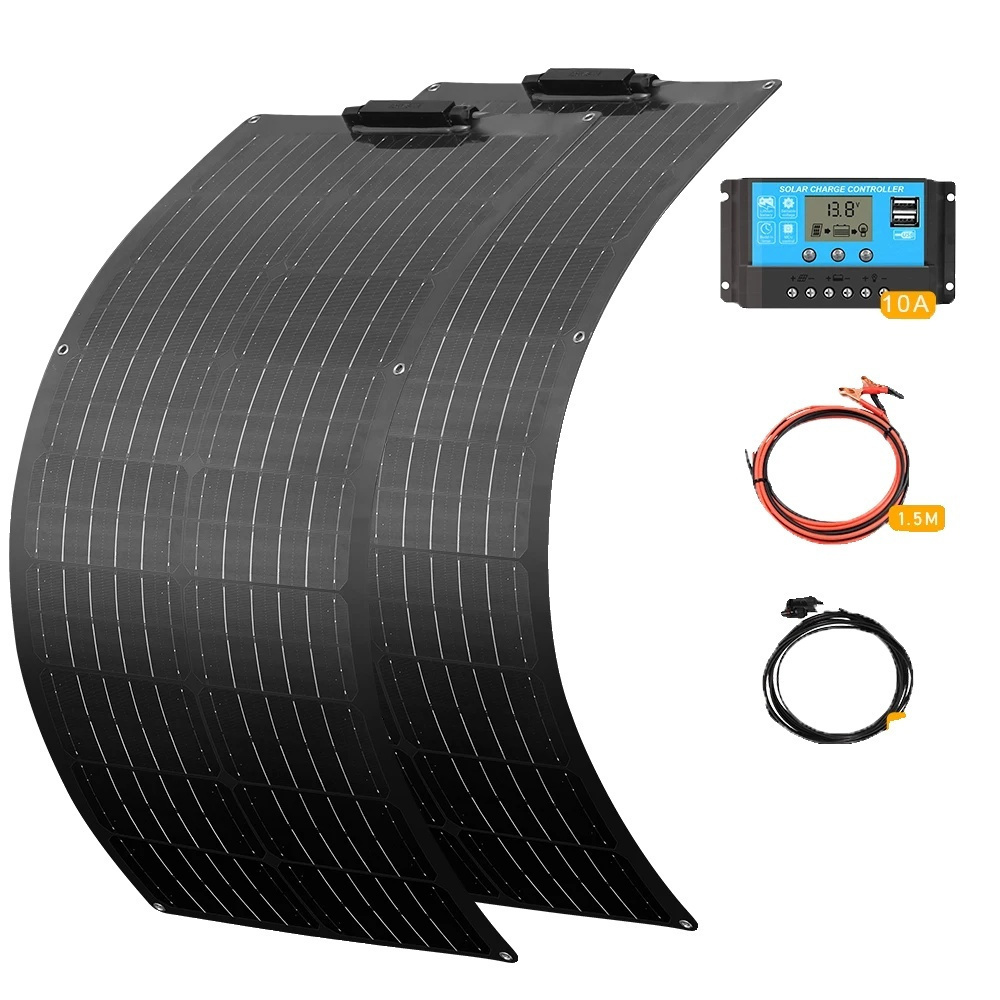 100w Solar Panel Kit High Efficiency Monocrystalline Flexible Design ...