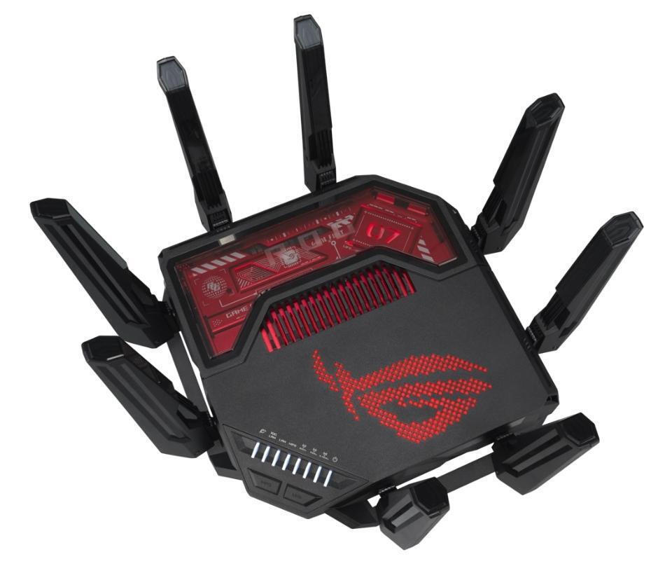 Asus ROG Rapture GT-BE19000 Wireless Router Wi-Fi 7 cu 7 Porturi ...