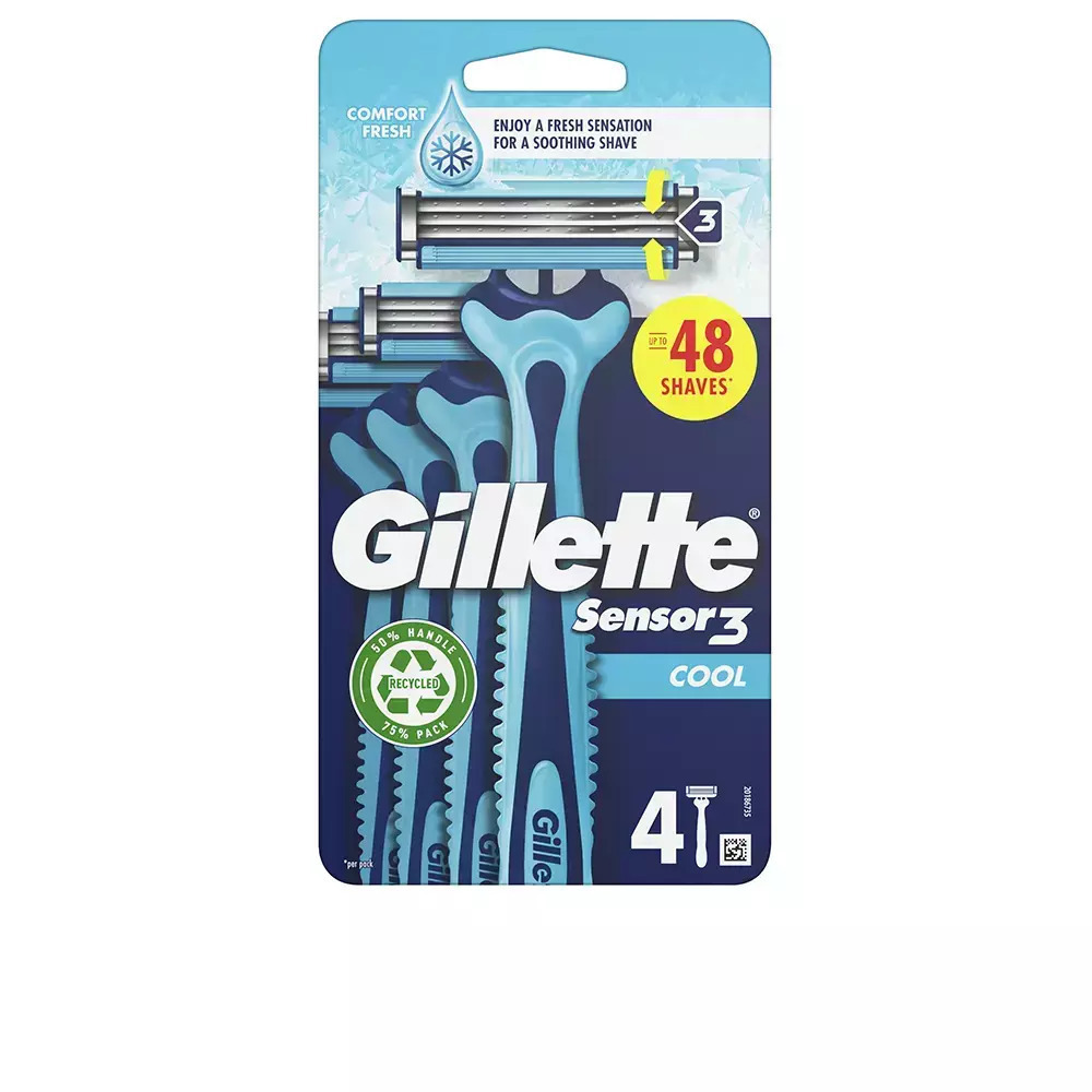 Gillette Sensor3 Cool Ξυραφάκια μιας Χρήσης με 3 Λεπίδες & Λιπαντική ...
