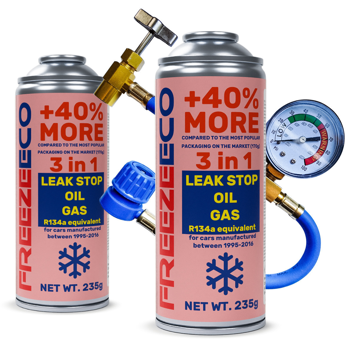 Freezeeco Set 2x 3 In 1 R134a Replacement Refrigerant Air Conditioning ... Freezeeco Set 2x 3 In 1 R134a Replacement Refrigerant Air Conditioning ...