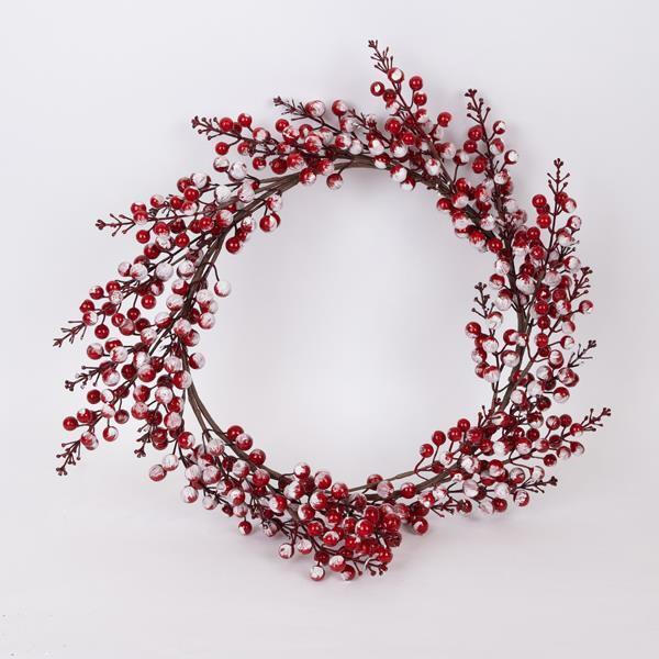 Στεφανι Κοκκινα Χιονισμενα Berries 45cm | Skroutz.gr