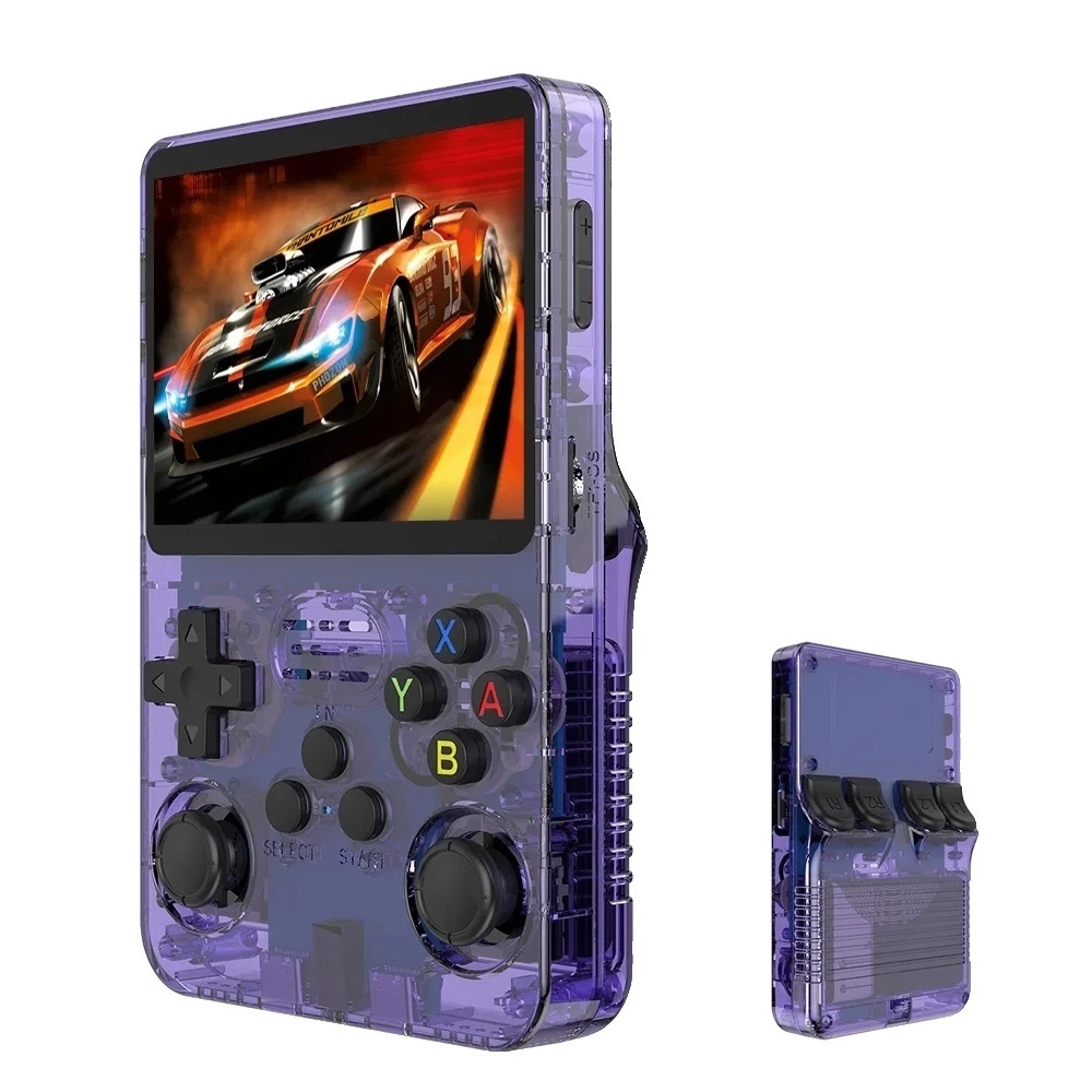 R36s Retro Handheld Game Console 3.5 Inch Ips Screen 95000 Games Purple 512g 513 Psp Games ...