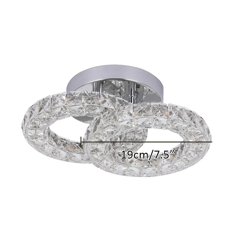 K9 Crystal Ceiling Lamp Changeable Light Color Modern Flush Mount ...