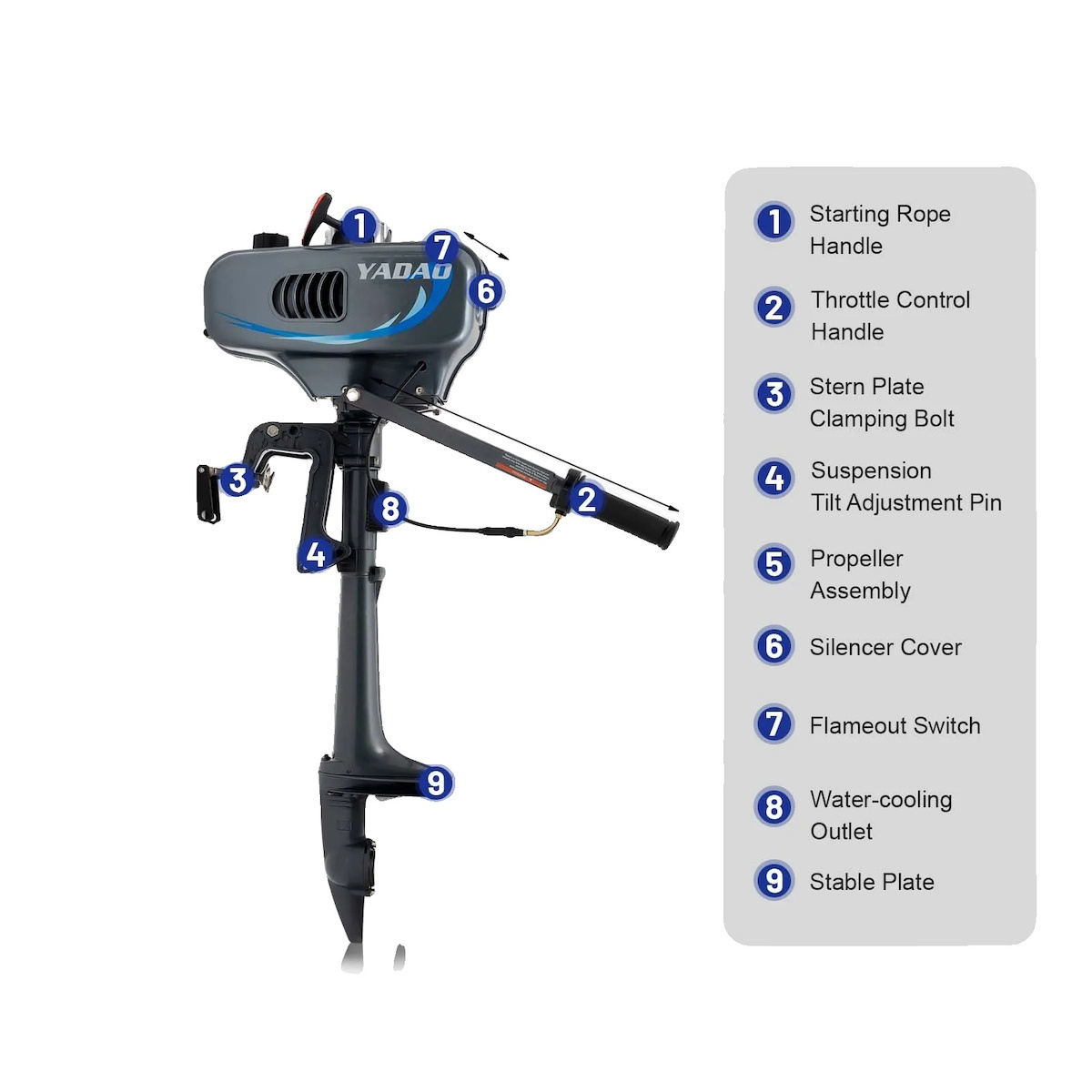 2-stroke Boat Motor 3.5 Hp Fuel-efficient Tiller Control 2 Stroke 3.5hp ...