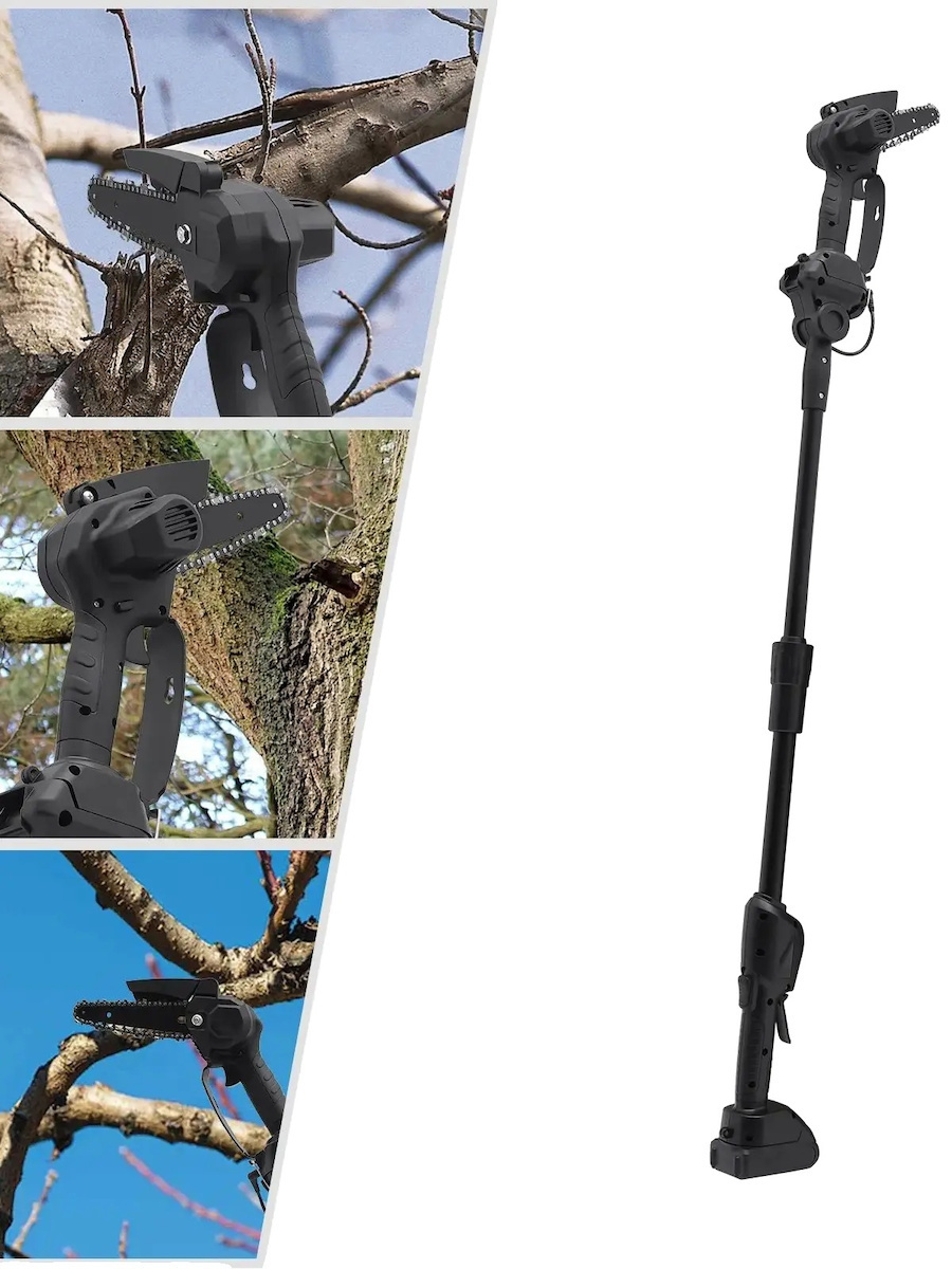 High Reach Pole Chainsaw 2-in-1 Cordless Design Efficient Cutting Speed ...