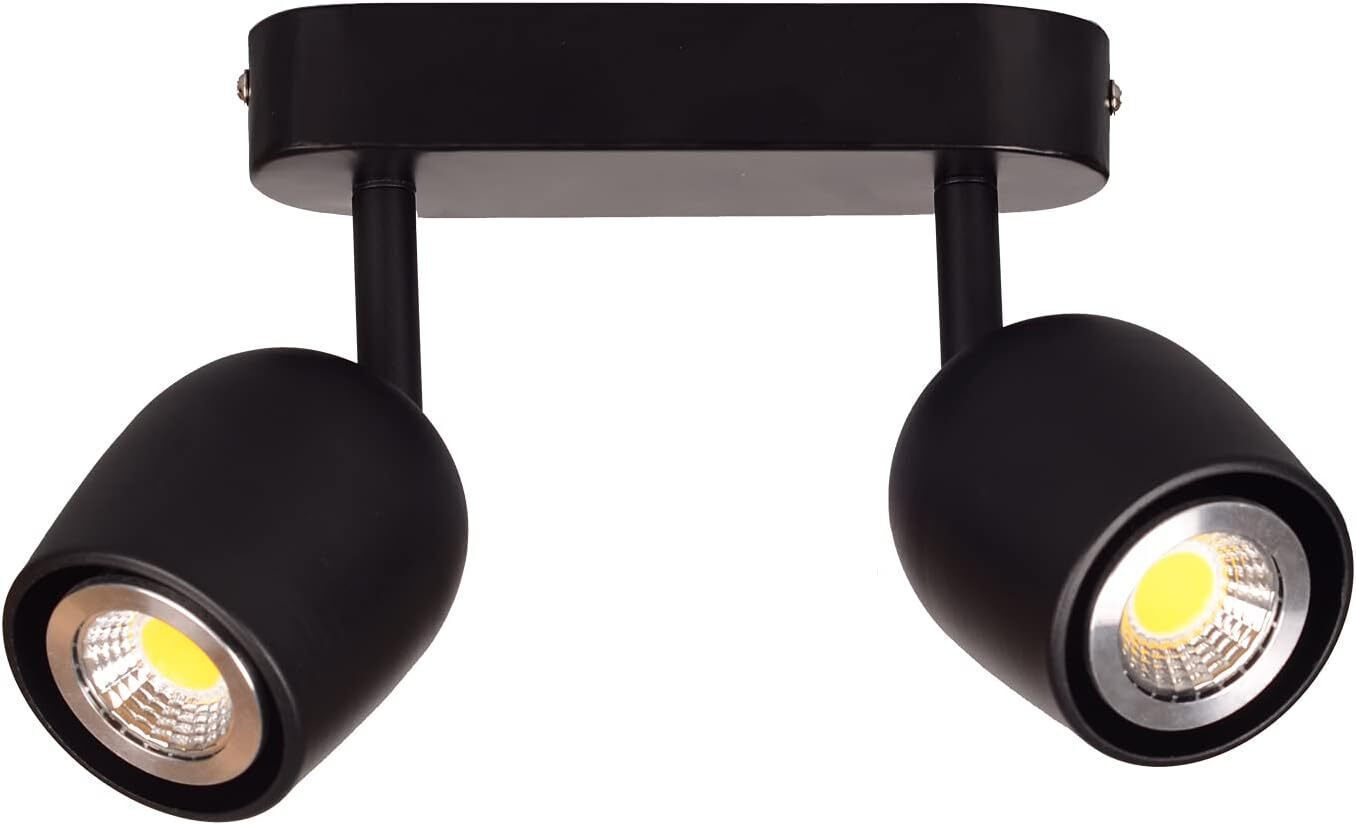 Led Ceiling Light 2 Adjustable Swiveling Spots Gu10 Lamp Holder 2 ...