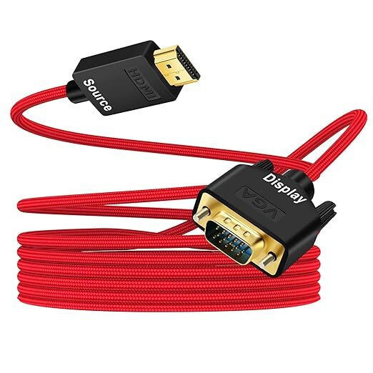 Red 2m Nylon Vga Hdmi Cable Monitor Projector Computer | Skroutz.gr