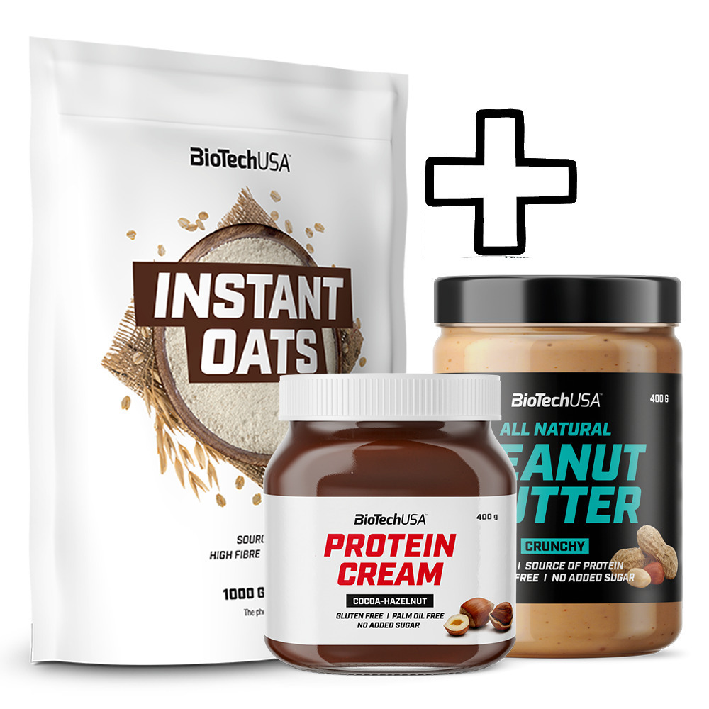 Biotech Usa Instant Oats 1000g Cookies N' Cream & Biotech Usa Peanut ...