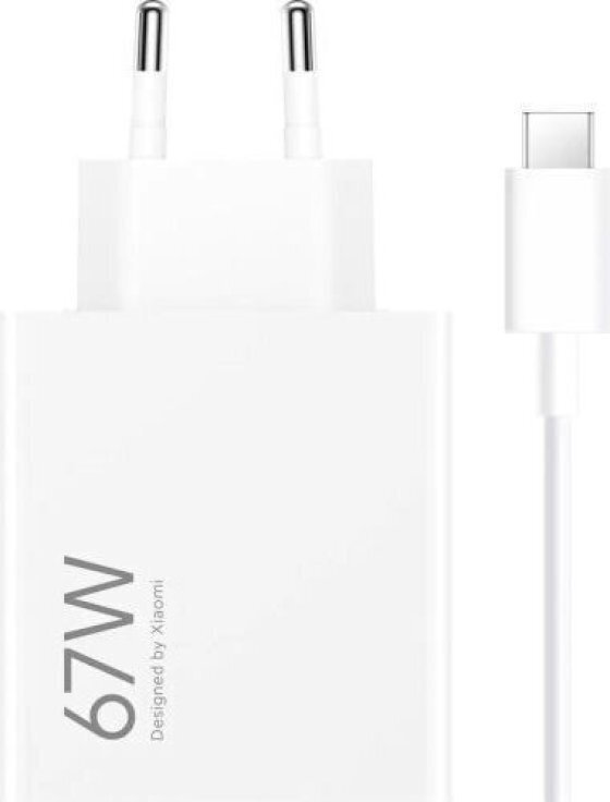 Xiaomi Φορτιστής με Θύρα USB-A και Καλώδιο USB-C 67W Power Delivery Λευκός (HyperCharge Combo ...