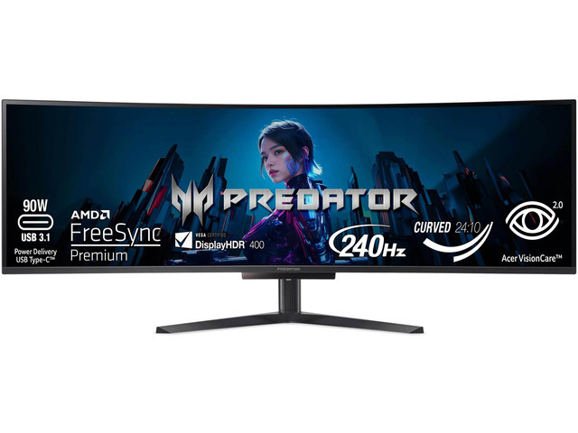 Acer Predator X49 Xbmipphuzx Ultrawide OLED HDR Curved Gaming Monitor ...