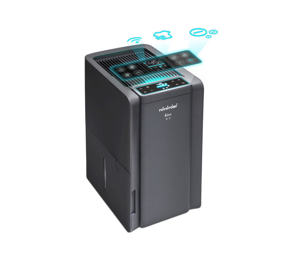 Toyotomi Kira Αφυγραντήρας με Συμπιεστή Ιονιστή και Wi-Fi 18lt Γκρι ...