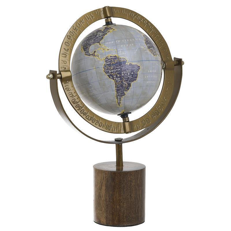 La Belle Maison Υδρόγειος Σφαίρα με Διάμετρο 23εκ. και Ύψος 30εκ. Χρυσό ...