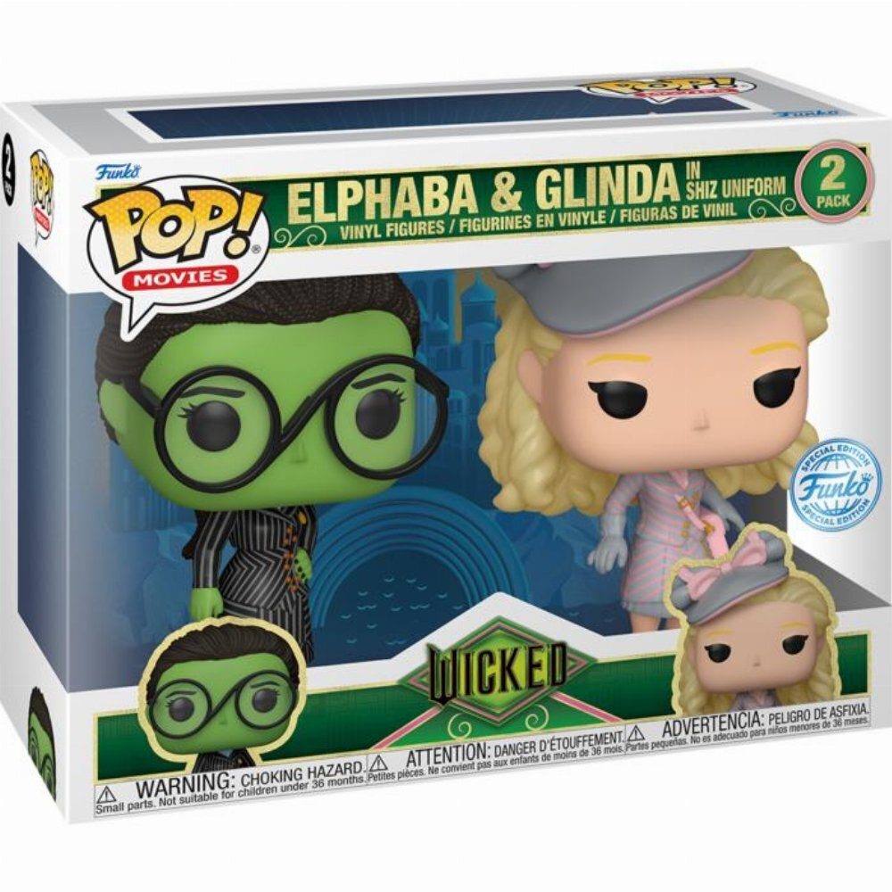Funko Pop! Movies: Wicked - Elphaba & Glinda in Shiz Uniform Special ...