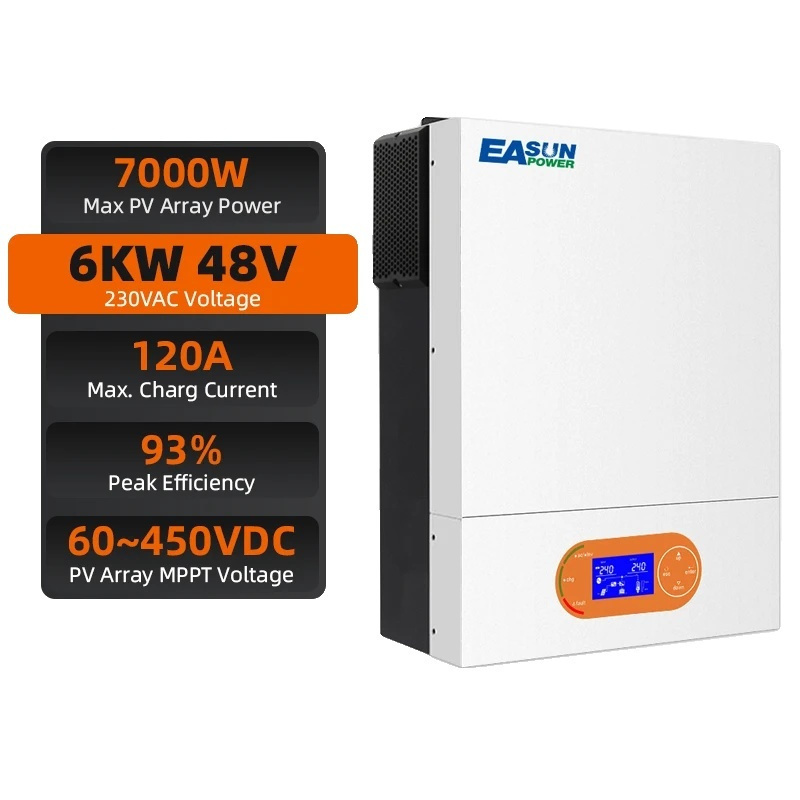 Easun Power 6kw Hybrid Solar Inverter 93% Peak Efficiency Max Pv Input ...