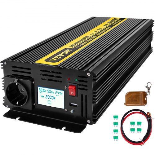 Vevor Inverter Αυτοκινήτου Καθαρού Ημιτόνου 2500W για Μετατροπή 12V DC ...