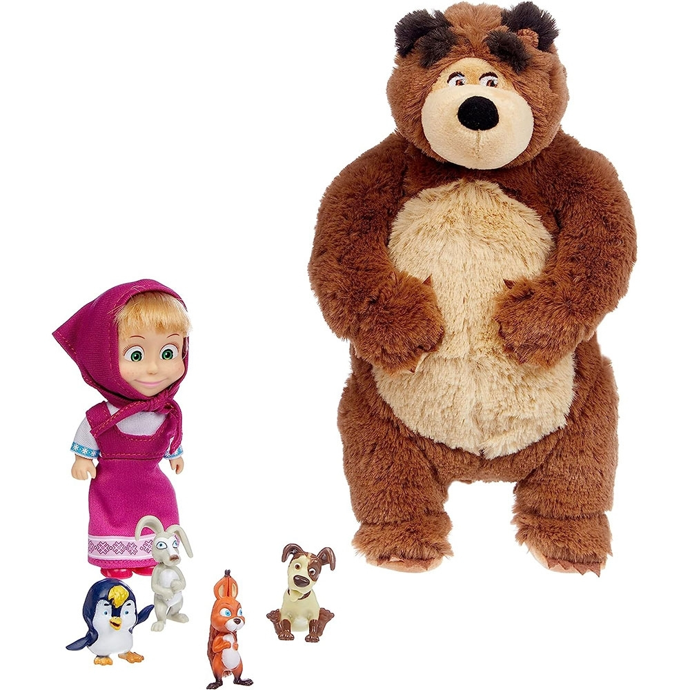 Simba Masha Bear Masha Set 12 Cm 25 Cm Plush Bear 4 Animals | Skroutz.gr