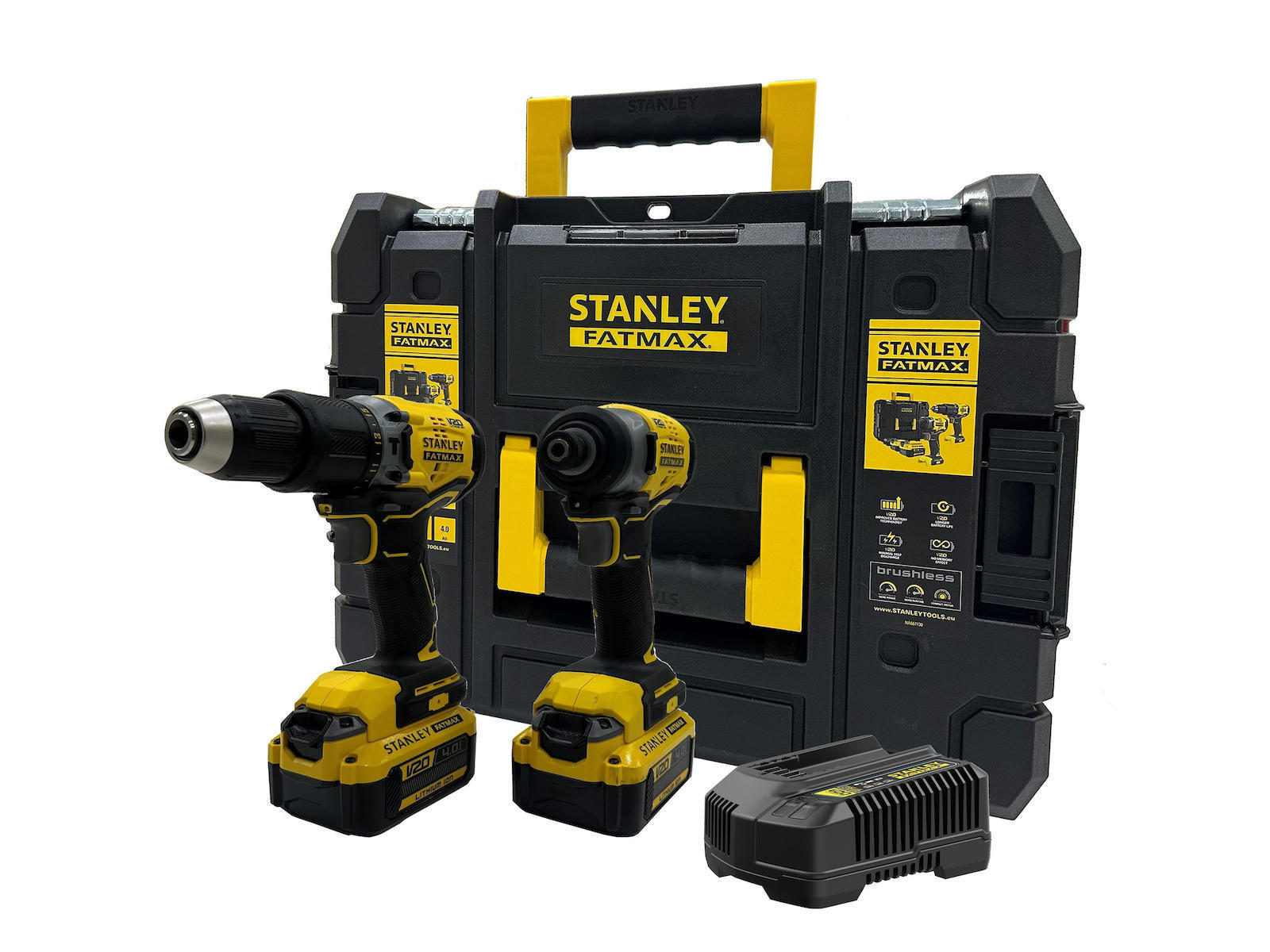 Stanley Σετ Κρουστικό Δραπανοκατσάβιδο & Παλμικό Κατσαβίδι Brushless 18V με 2 Μπαταρίες 4Ah και ...