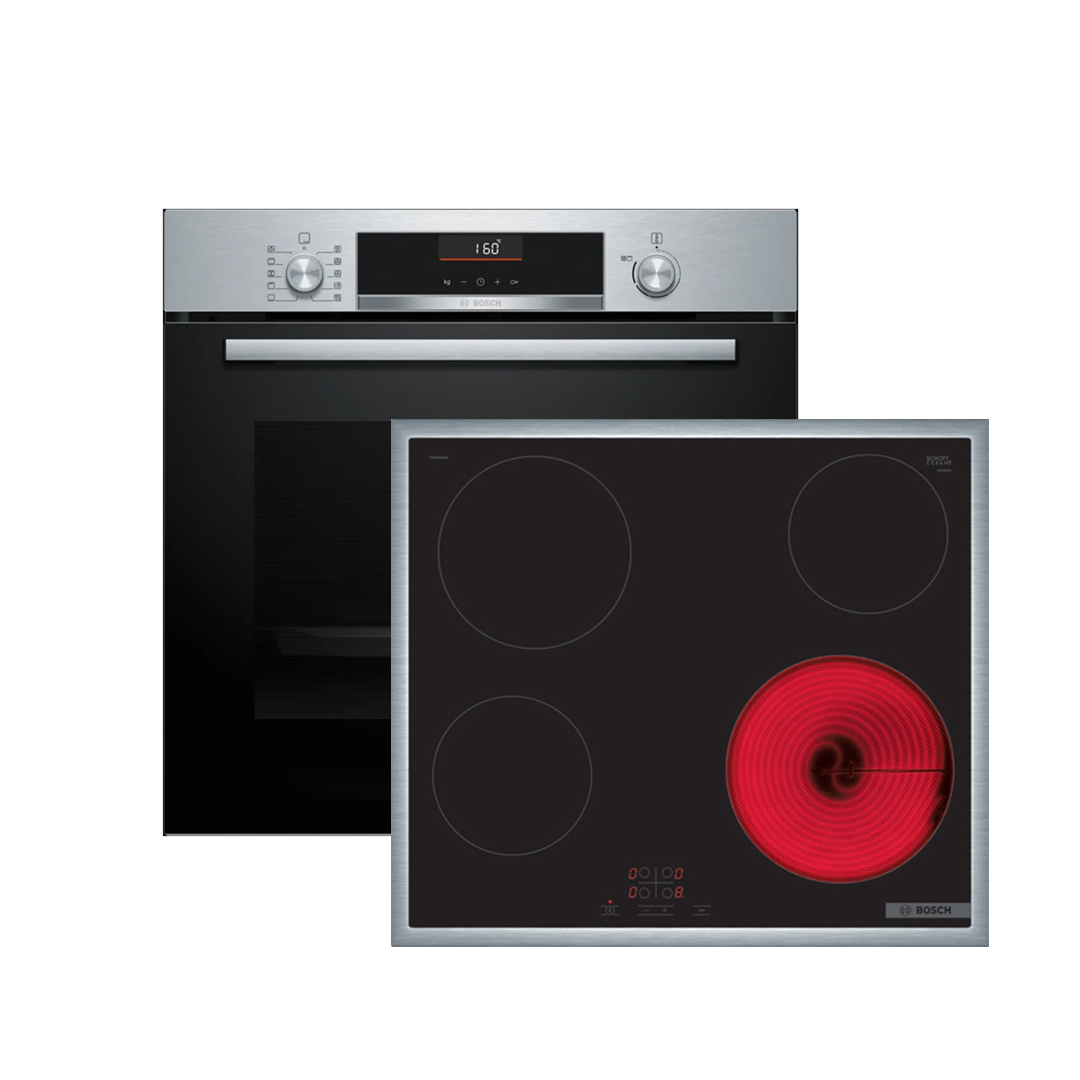 Bosch HBG536ES3 + PKE645BA2E Φούρνος άνω Πάγκου 71lt με Κεραμικές ...