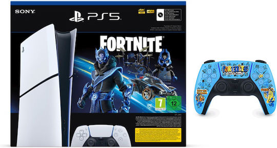 Sony PlayStation 5 Slim Digital 1TB Fortnite Cobalt Star (Official Bundle) & Dualsense Fortnite ...