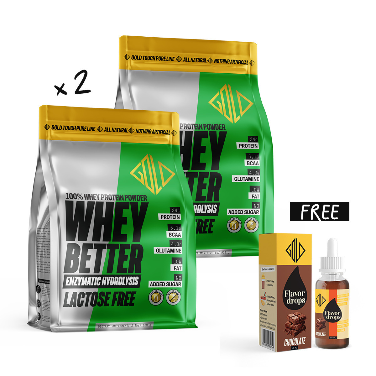 Whey Up + Flavor Drop Goldtouch Nutrition 2 X 908g Cookies | Skroutz.gr