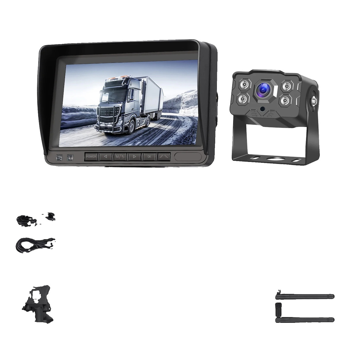 Wireless Reversing Camera System 7-inch Monitor Infrared Night Vision ...