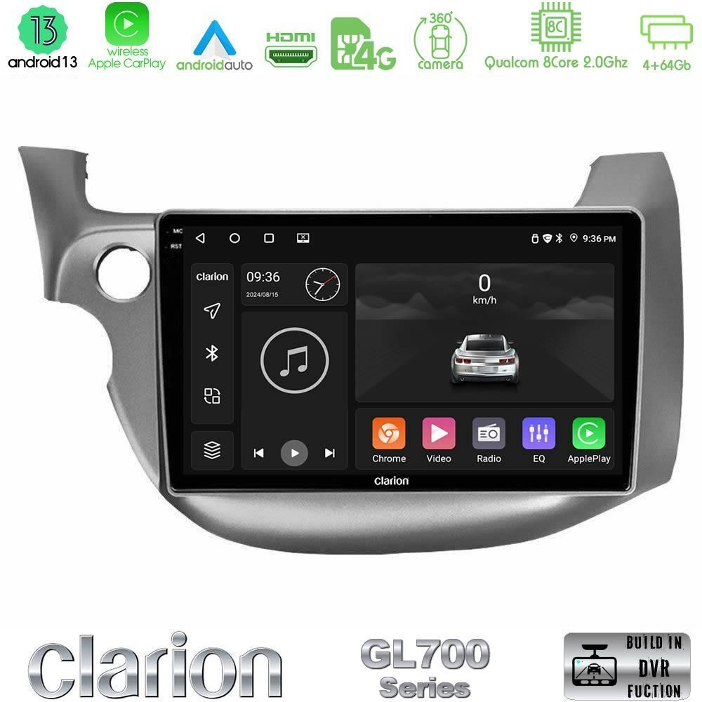 Clarion Sistem Audio Auto pentru Honda Jazz 2009-2013 (Bluetooth/USB ...