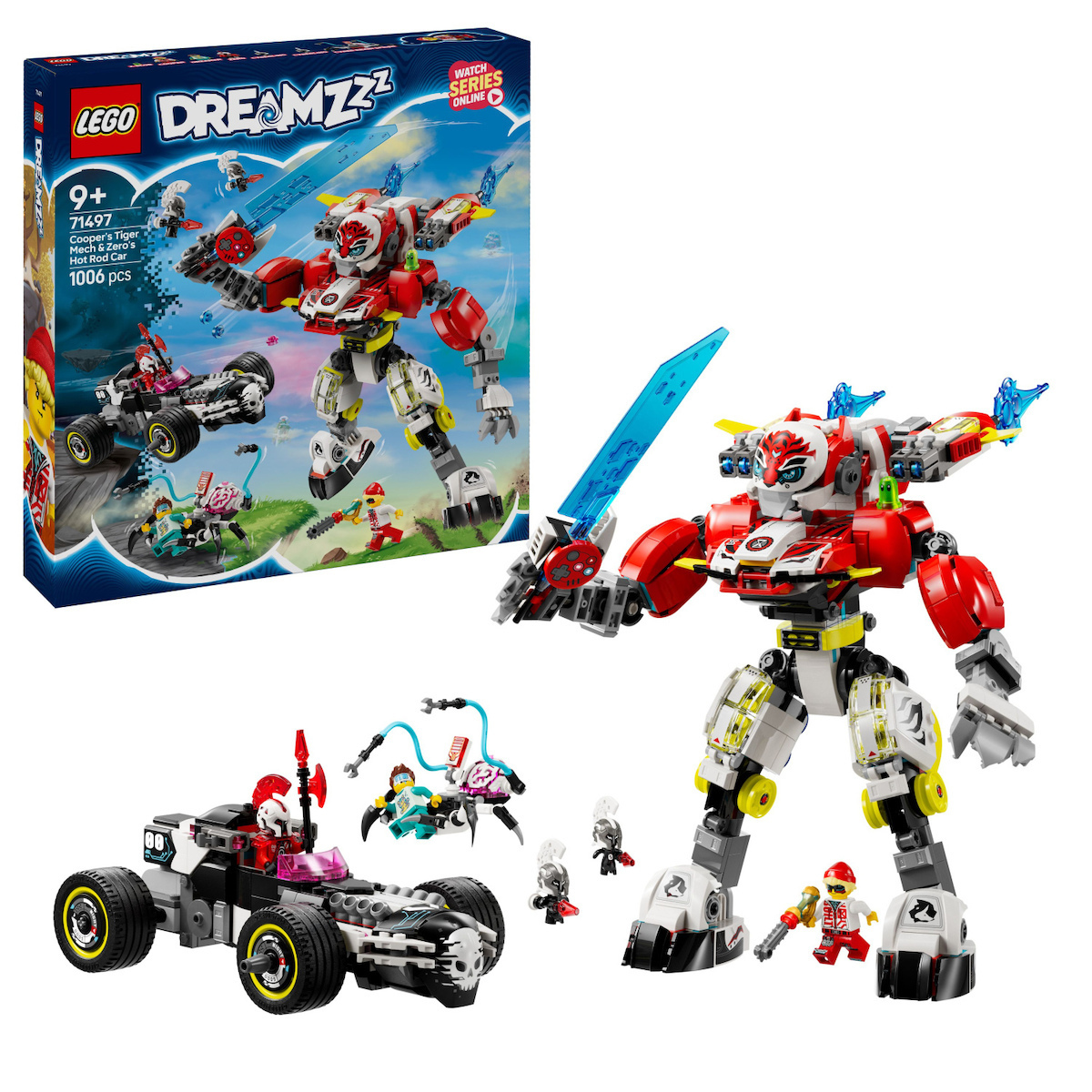 LEGO DREAMZzz Cooper's Tiger Mech & Zero's Hot Rod Car για 9+ ετών Ετών ...