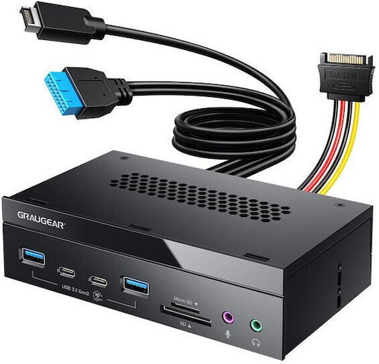 Graugear G-mp03cr-au Multi Front Panel 5.25" Bay Usb Hub & Card Reader ...