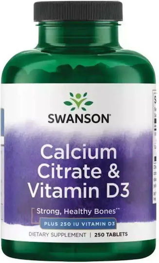 Swanson Calcium Citrate & Vitamin D3 250 ταμπλέτες | Skroutz.gr