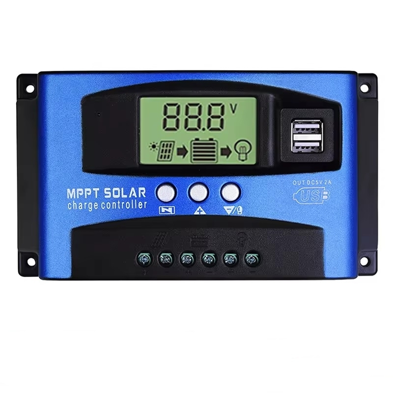 50a Mppt Solar Charge Controller Dual Lcd Display 12v 24v Usb Lithium ...
