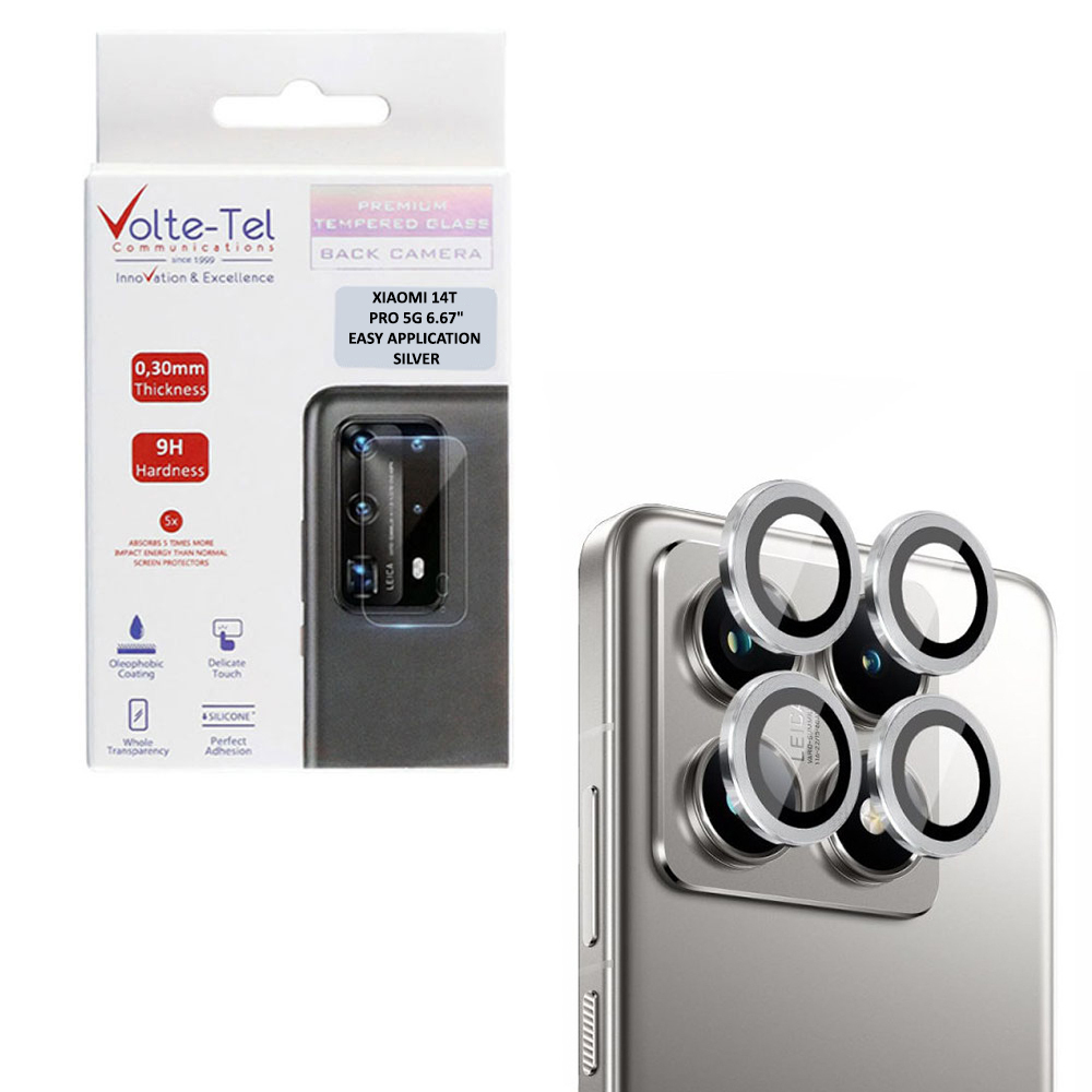 Volte-Tel Glass Cover Προστασία Κάμερας Tempered Glass Ασημί για το Xiaomi 14T Pro 5G | Skroutz.gr