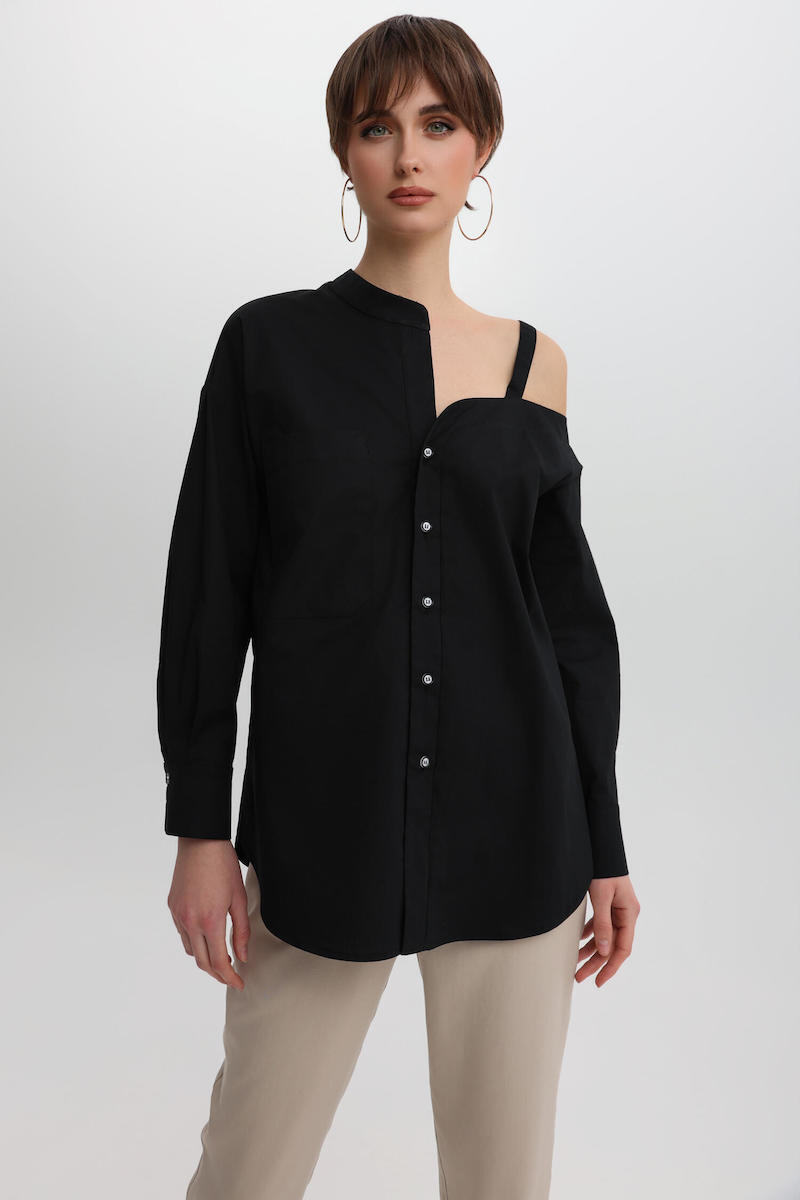 Bill Cost Μακρυμάνικο Γυναικείο Πουκάμισο Μαύρο 10-180301-01 | Skroutz.gr
