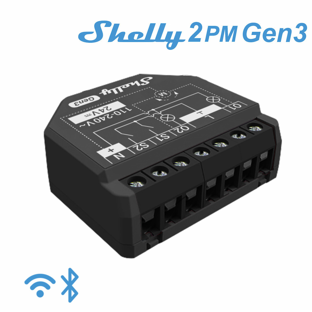 Shelly 2pm Gen3 Smart Ενδιάμεσος Διακόπτης Bluetooth IN.47776 | Skroutz.gr