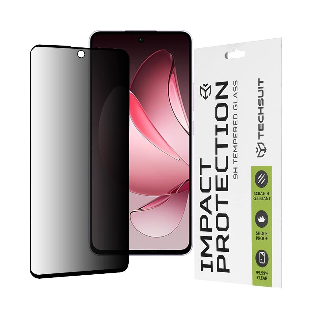 Techsuit Full Glue Privacy Full Face Tempered Glass Μαύρο (Oppo Reno13 ...