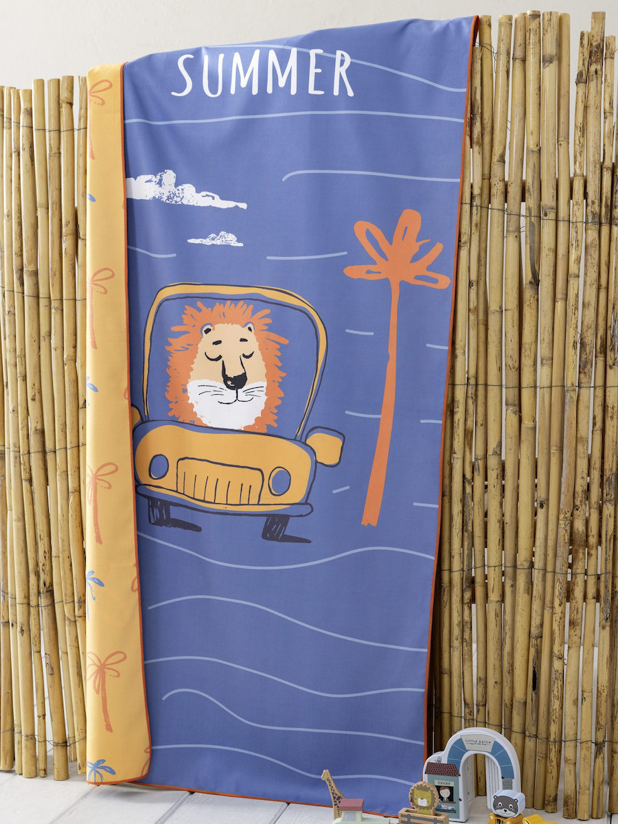 Nima Kids Πετσέτα Θαλάσσης 70x140 Lion Trip Μπλε | Skroutz.gr