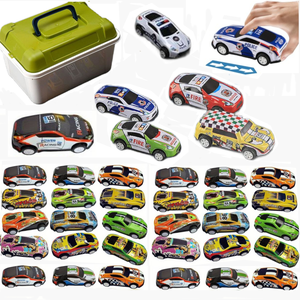 Racing Car Toy Vehicles Suitcase Set 30 Pieces 1122-12b | Skroutz.gr
