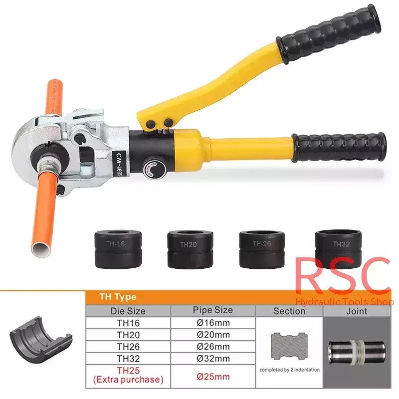 Hydraulic Pex Pipe Crimping Tool 10 Ton Crimping Force Versatile Die ...