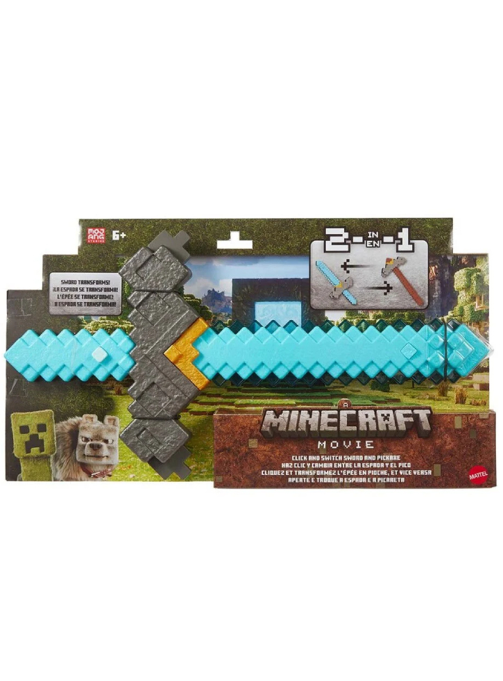 Mattel Minecraft: Minecraft Click and Switch Sword and Pickaxe Role ...