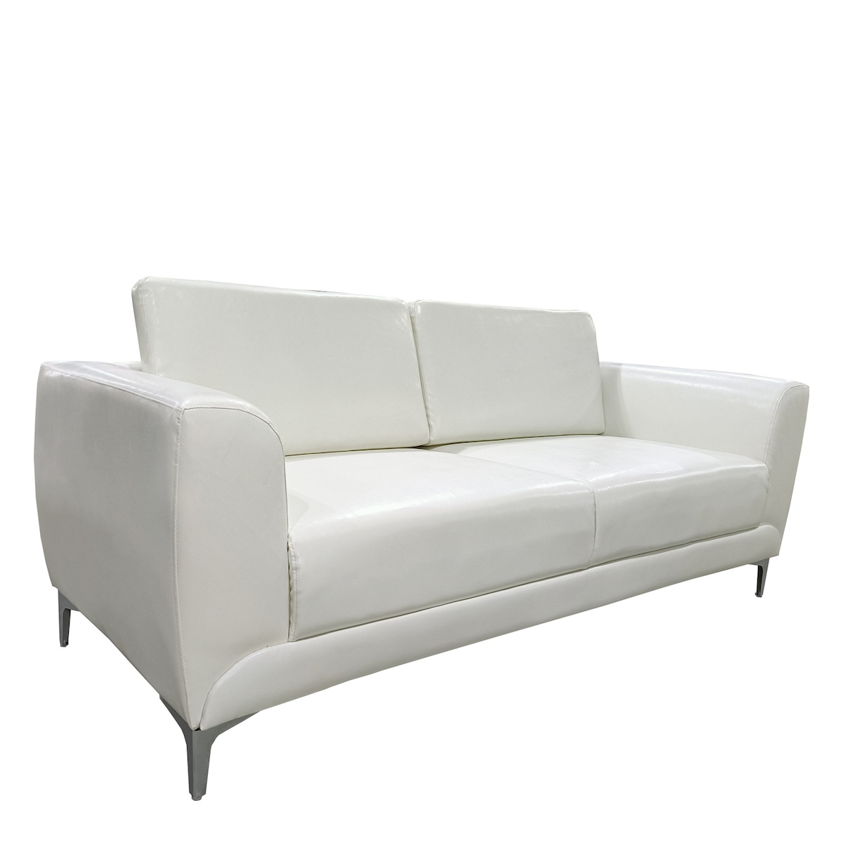 Elfric Τριθέσιος Καναπές Δερματίνη Λευκό 190x81x81εκ. 14290046 | Skroutz.gr