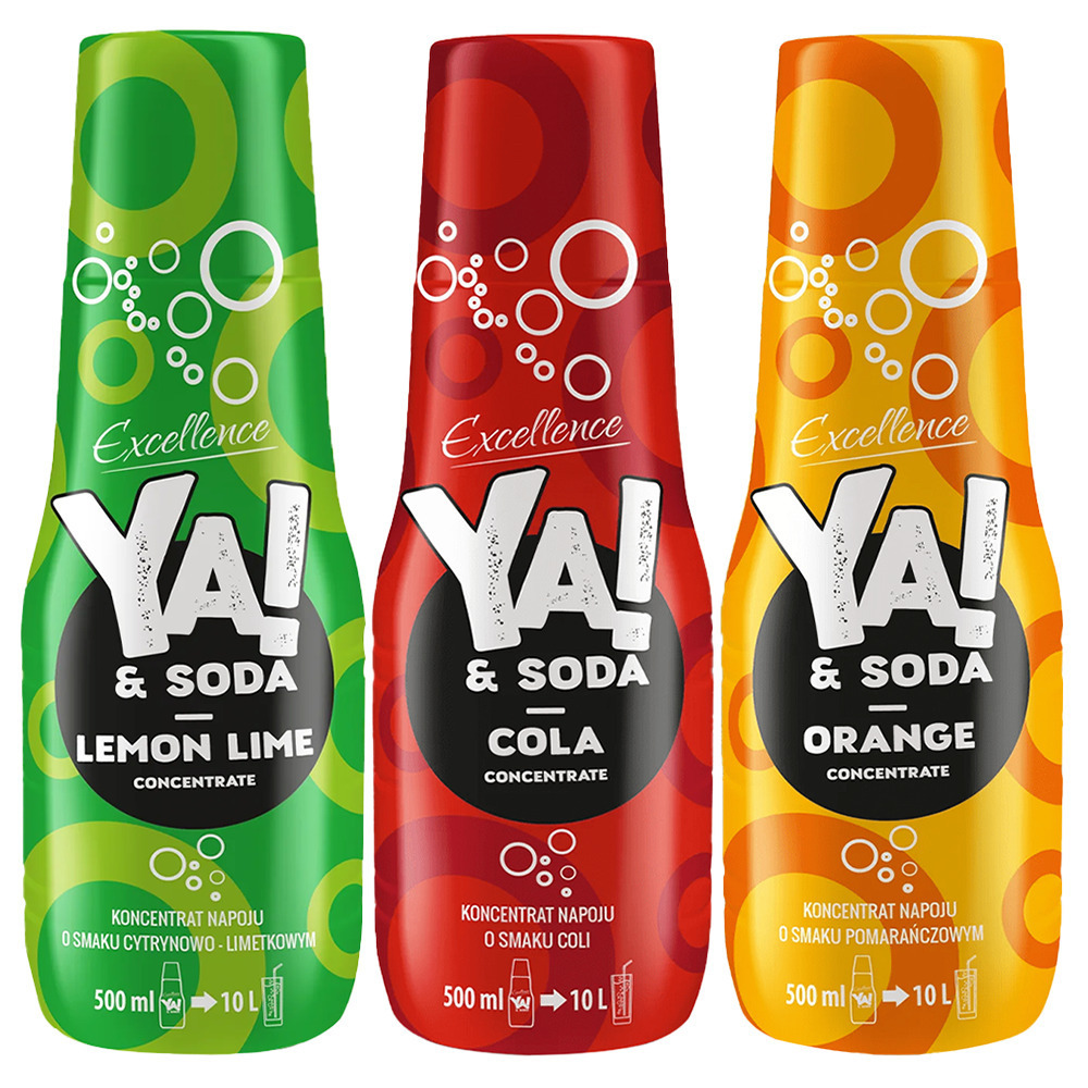 Ya!&soda Classic Cola Syrup 500ml + Ya!&soda Classic Lemon-lime Syrup 500ml + Ya!&soda Classic ...