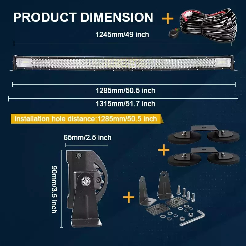 Curved Led Light Bar 60° Flood + 30° Spot Combo Beam Available In ...