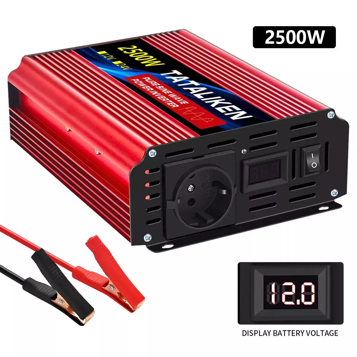 Pure Sine Wave Inverter 12v Dc To 220v Ac Multiple Power Options 2500w 12v | Skroutz.gr