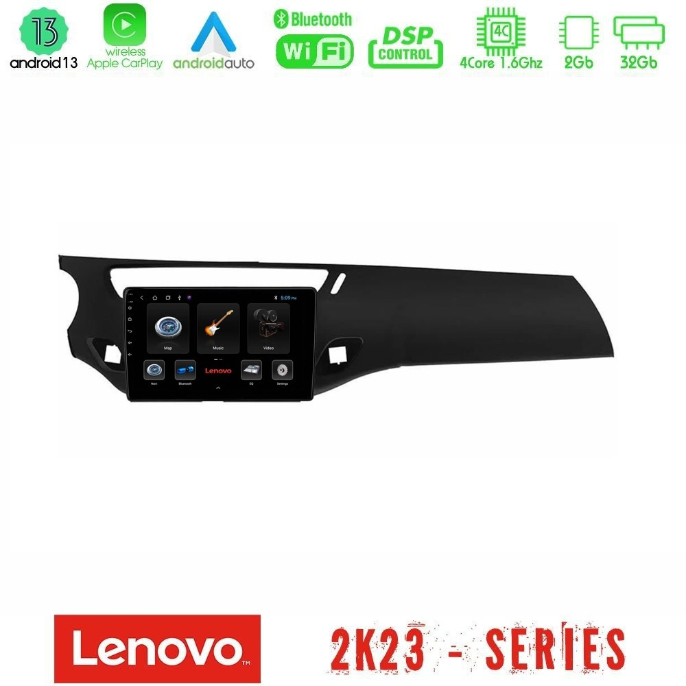 Lenovo Οθόνη 9" για Ταμπλό Αυτοκινήτου Citroen C3 με Bluetooth/USB/WiFi ...